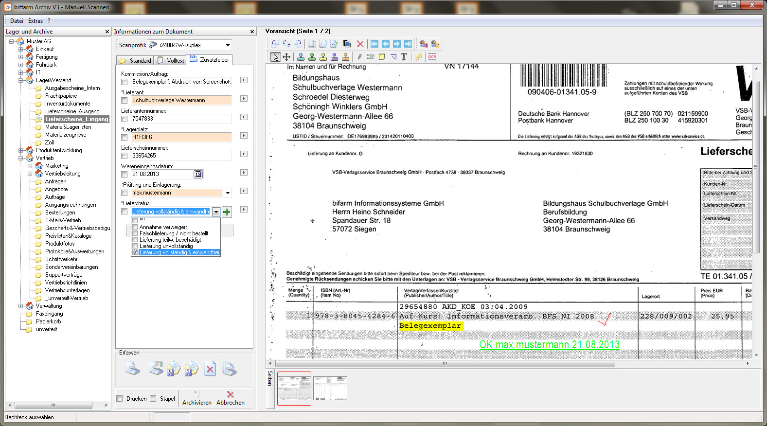 bitfarm-Archiv Dokumentenmanagement - Screenshots